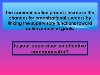 Communication & supervisory process | PPT | Human Resources | Business