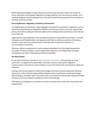 Communication Surveillance in the Digital Age: Balancing Privacy and ...