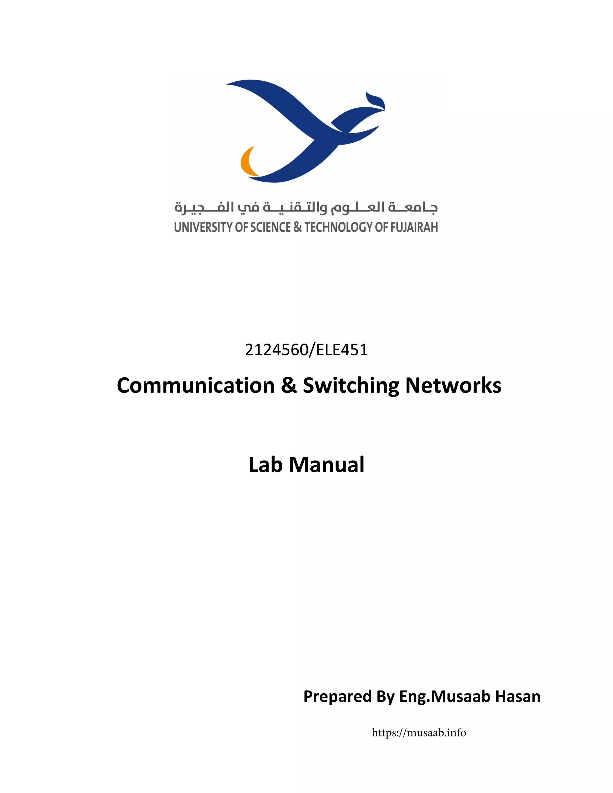 Communication & switching networks lab manual | PDF