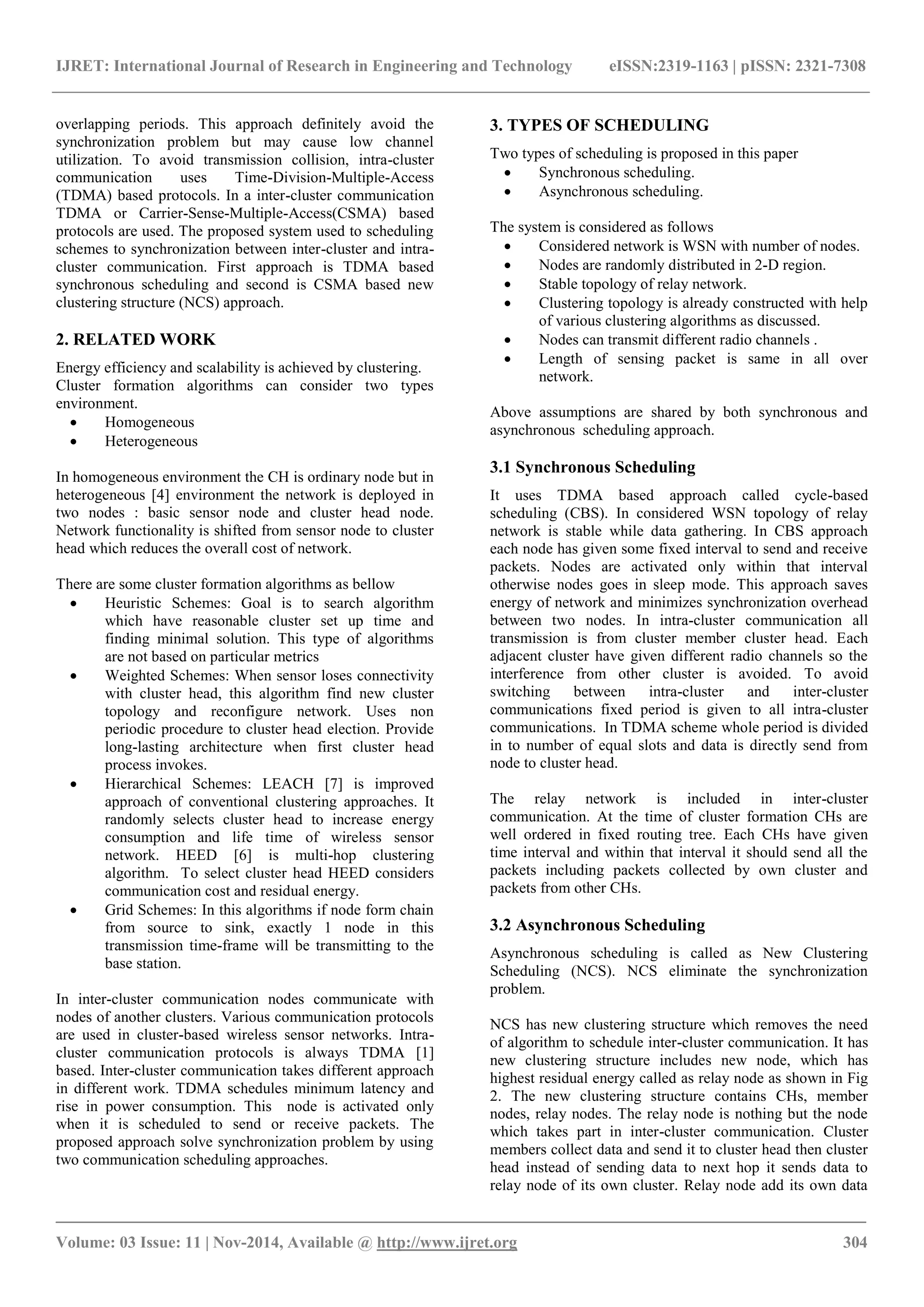Communication Synchronization In Cluster Based Wireless Sensor Network