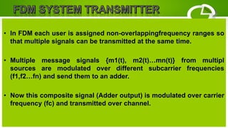 FDM AND TDM (multiplexing)-Communication system ppt | PPTX