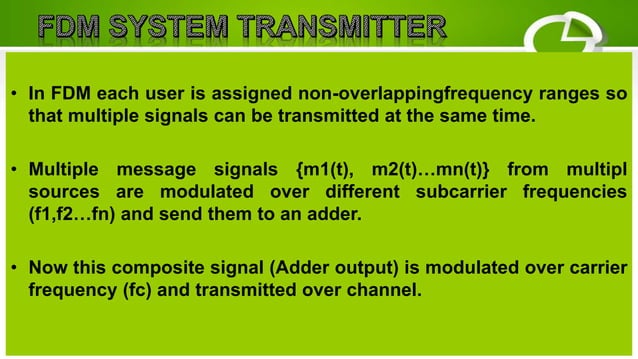 FDM AND TDM (multiplexing)-Communication system ppt | PPTX