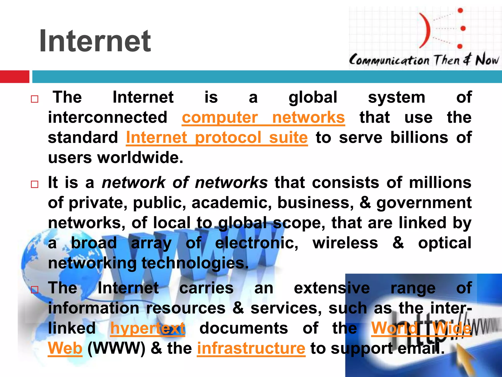 Communication then & now | PPTX