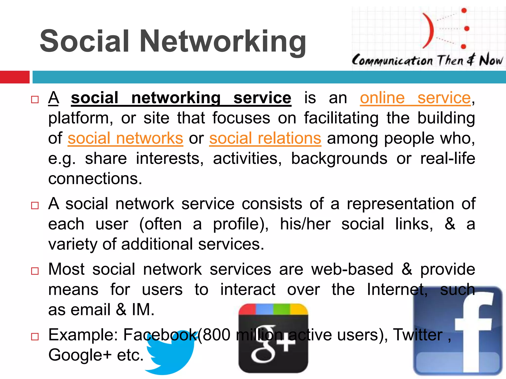 Communication then & now | PPTX