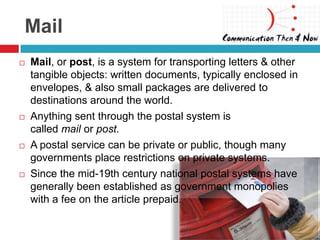 Communication then & now | PPTX