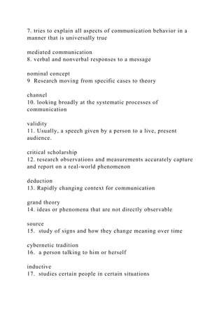 Communication Theory – Comm 300 F’14Task 4 – Mid-point Test – We.docx