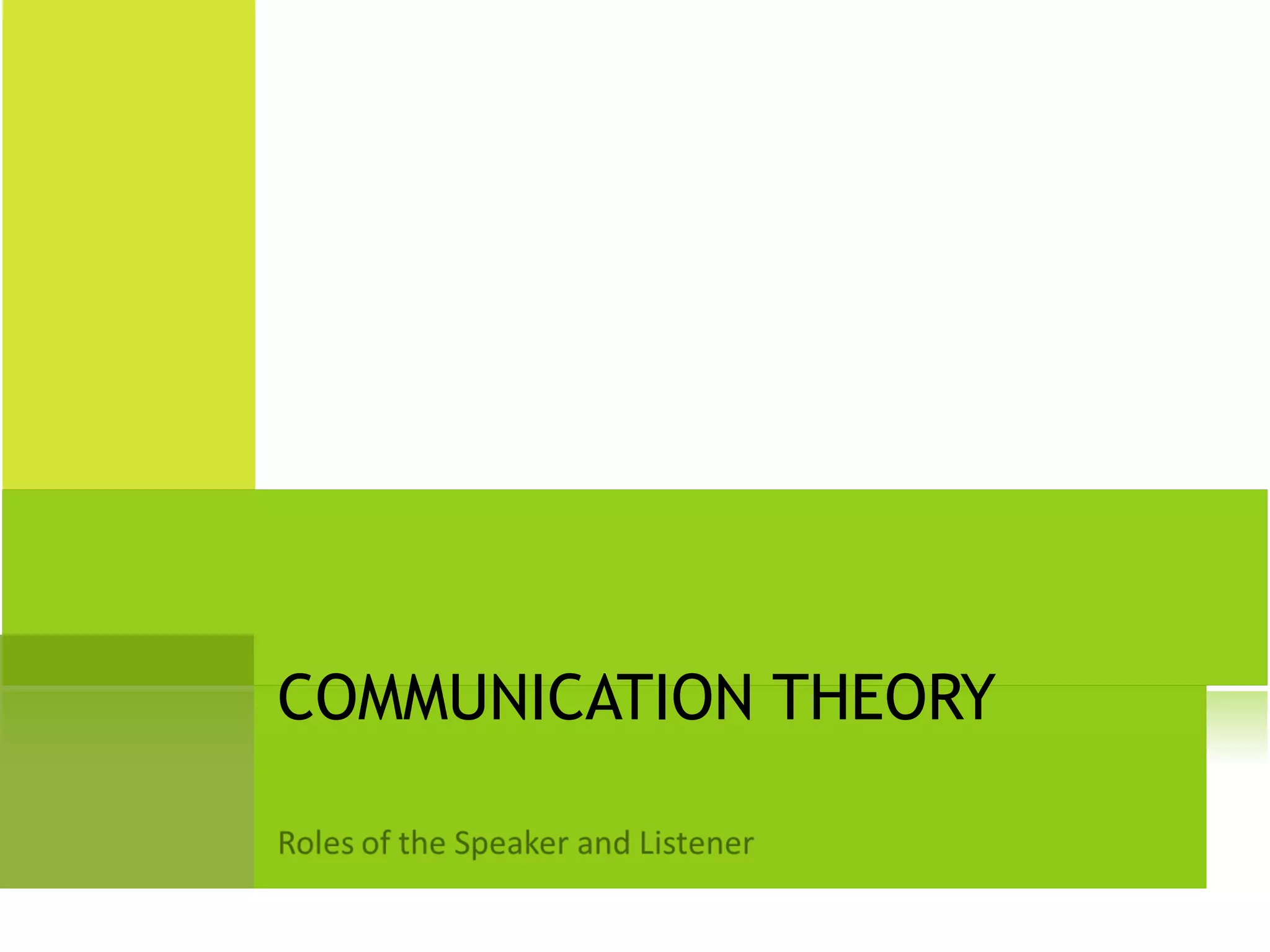 Communication theory power point | PPT