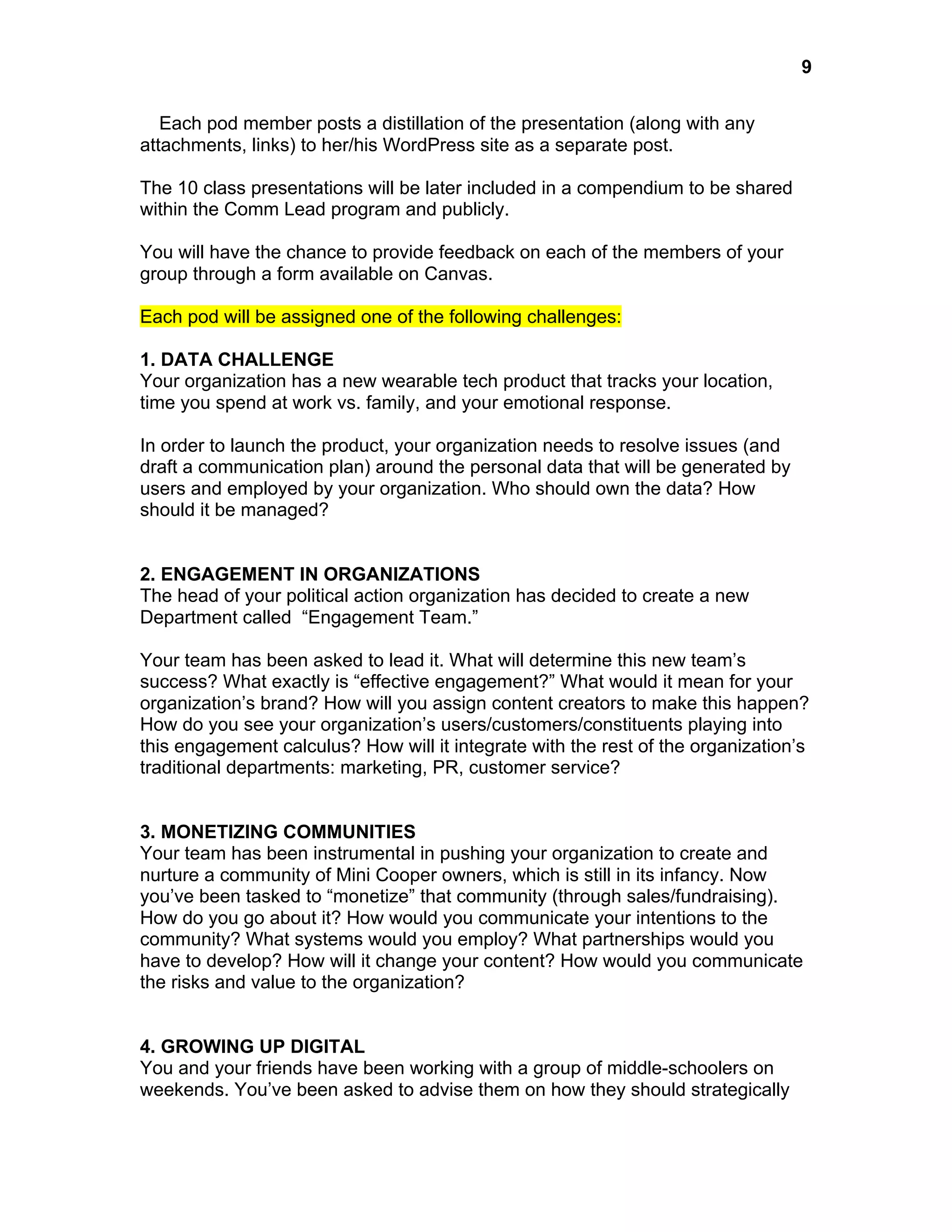 Communication through Digital Media & Networks syllabus | PDF