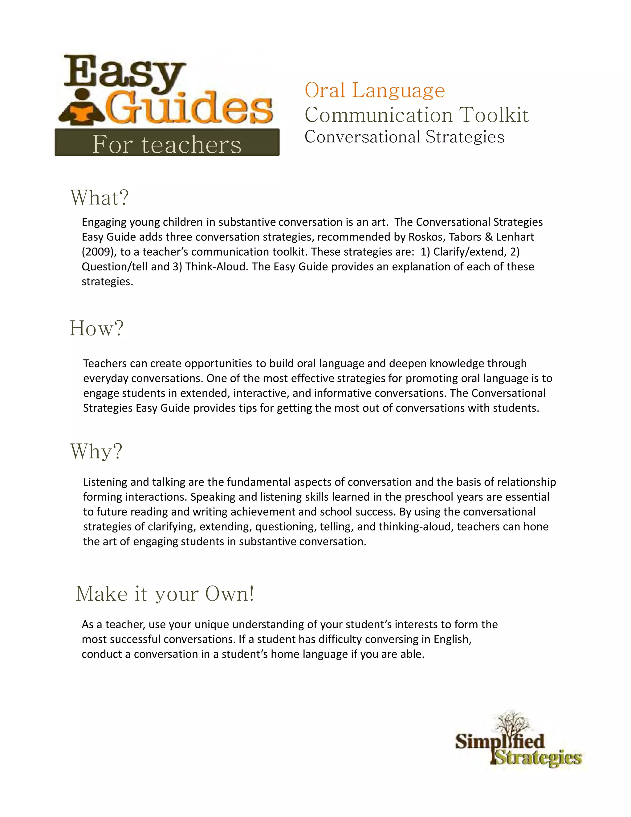 Communication toolkit teachers | PDF