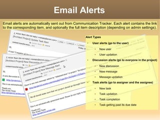 Communication Tracker Screenshots | PPT