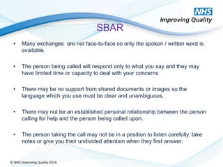 Communication using the sbar tool | PPTX