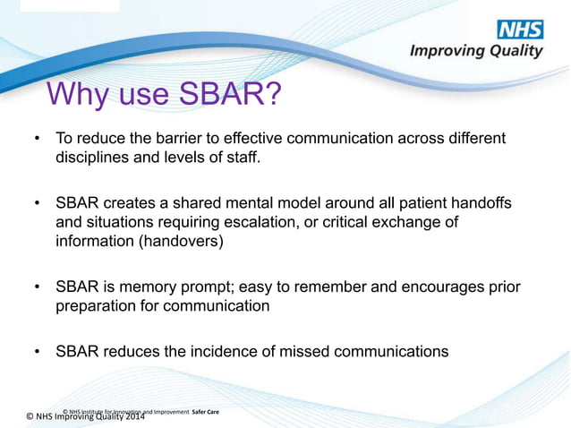 Communication using the sbar tool | PPTX