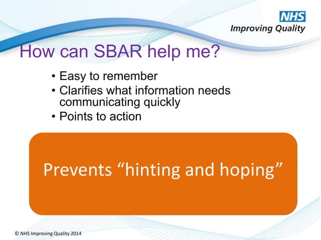Communication using the sbar tool | PPTX