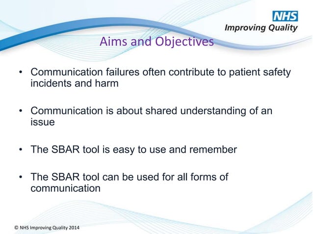 Communication using the sbar tool | PPTX