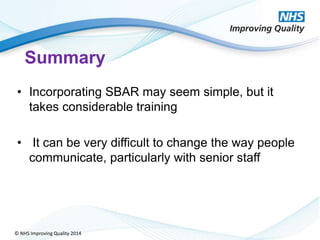 Communication using the sbar tool | PPTX