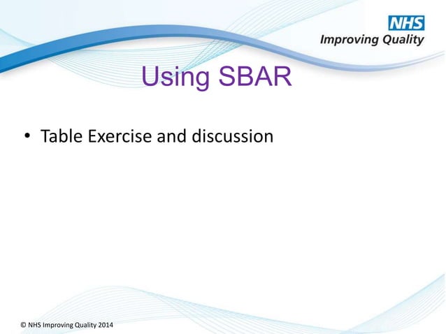 Communication using the sbar tool | PPTX