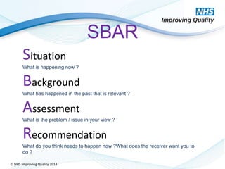 Communication using the sbar tool | PPTX