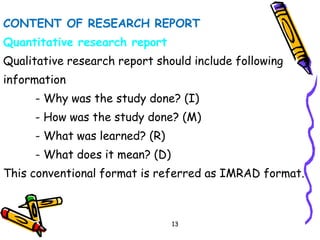 Communication of research report | PPTX