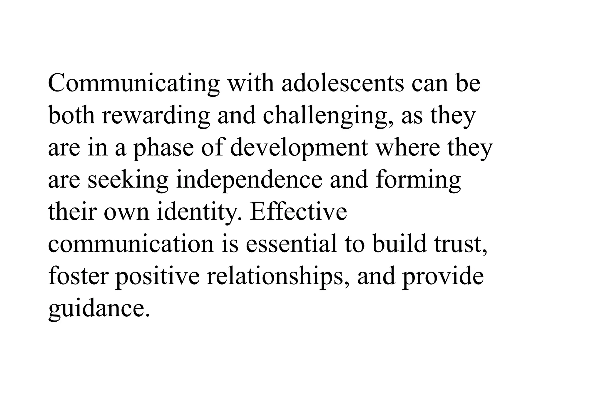 Communication with Adolescents.ppt. Presentation | PPT