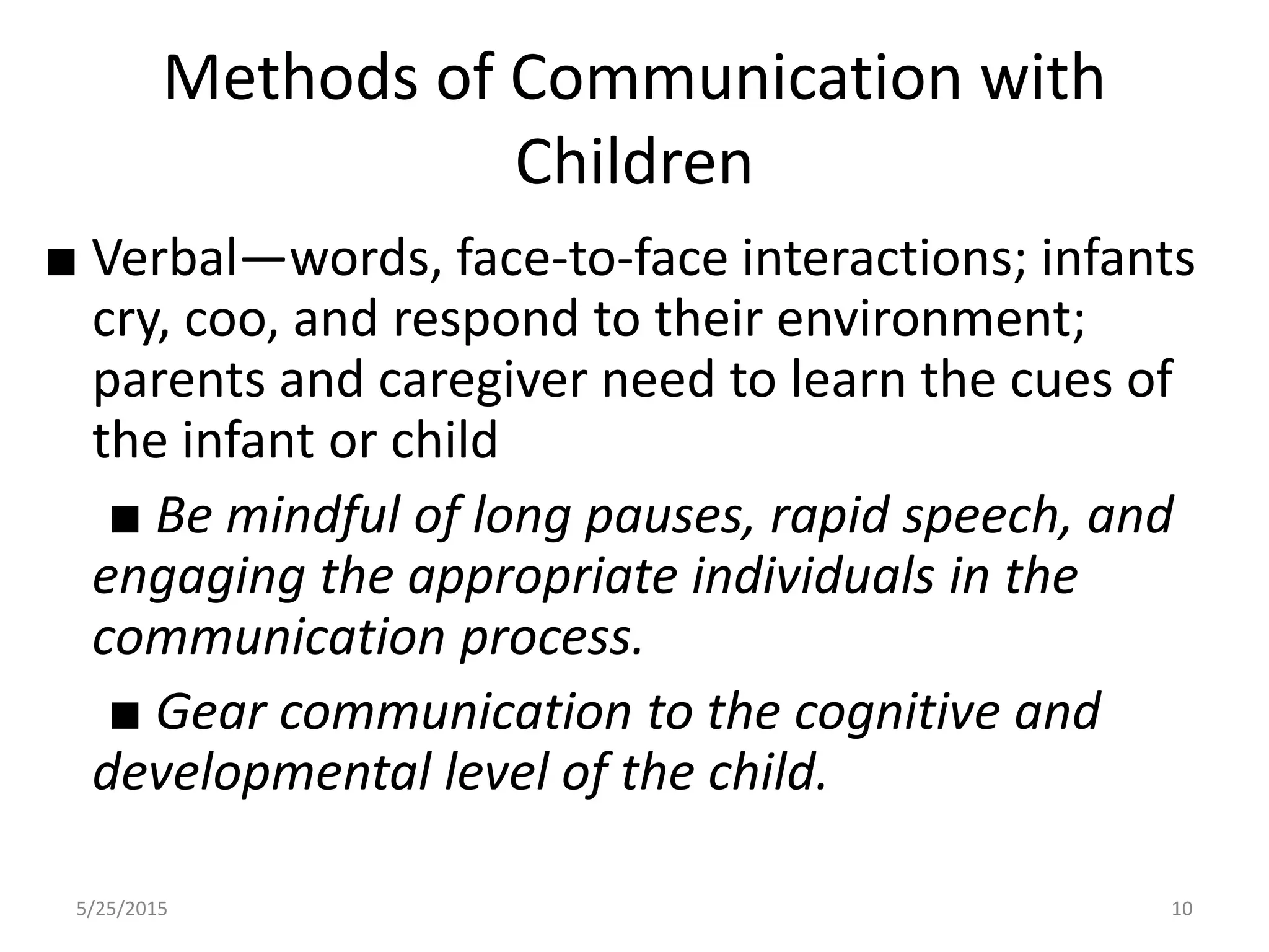 Communication with children & families | PPTX