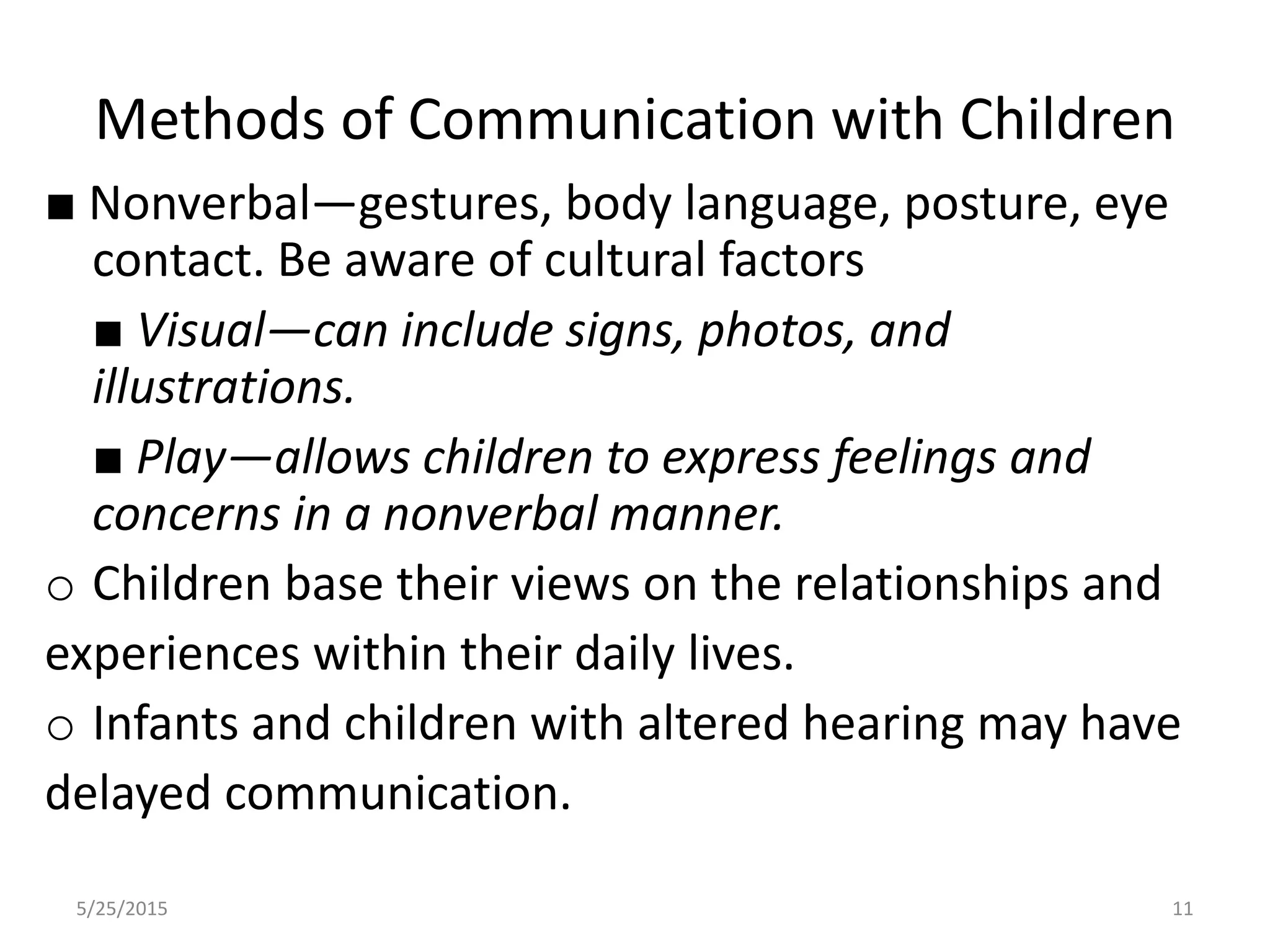 Communication with children & families | PPTX