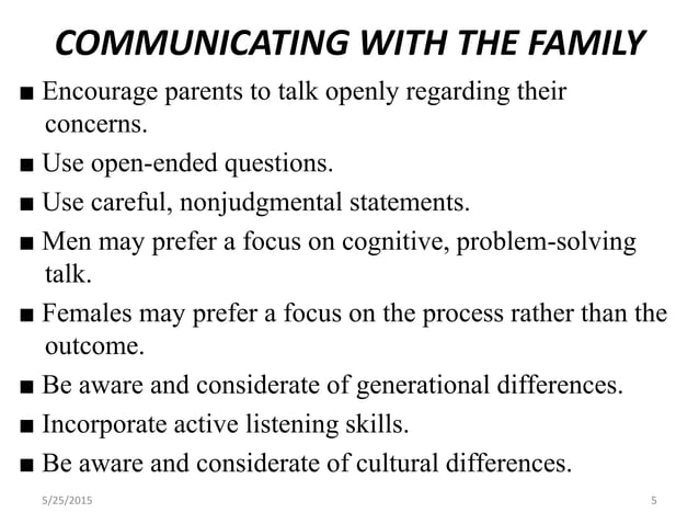 Communication with children & families | PPTX