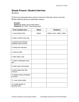 Communicative activity hi-beg_intermediate-simple_present | PDF ...