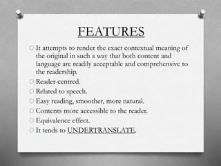 Communicative and semantic translation | PPTX