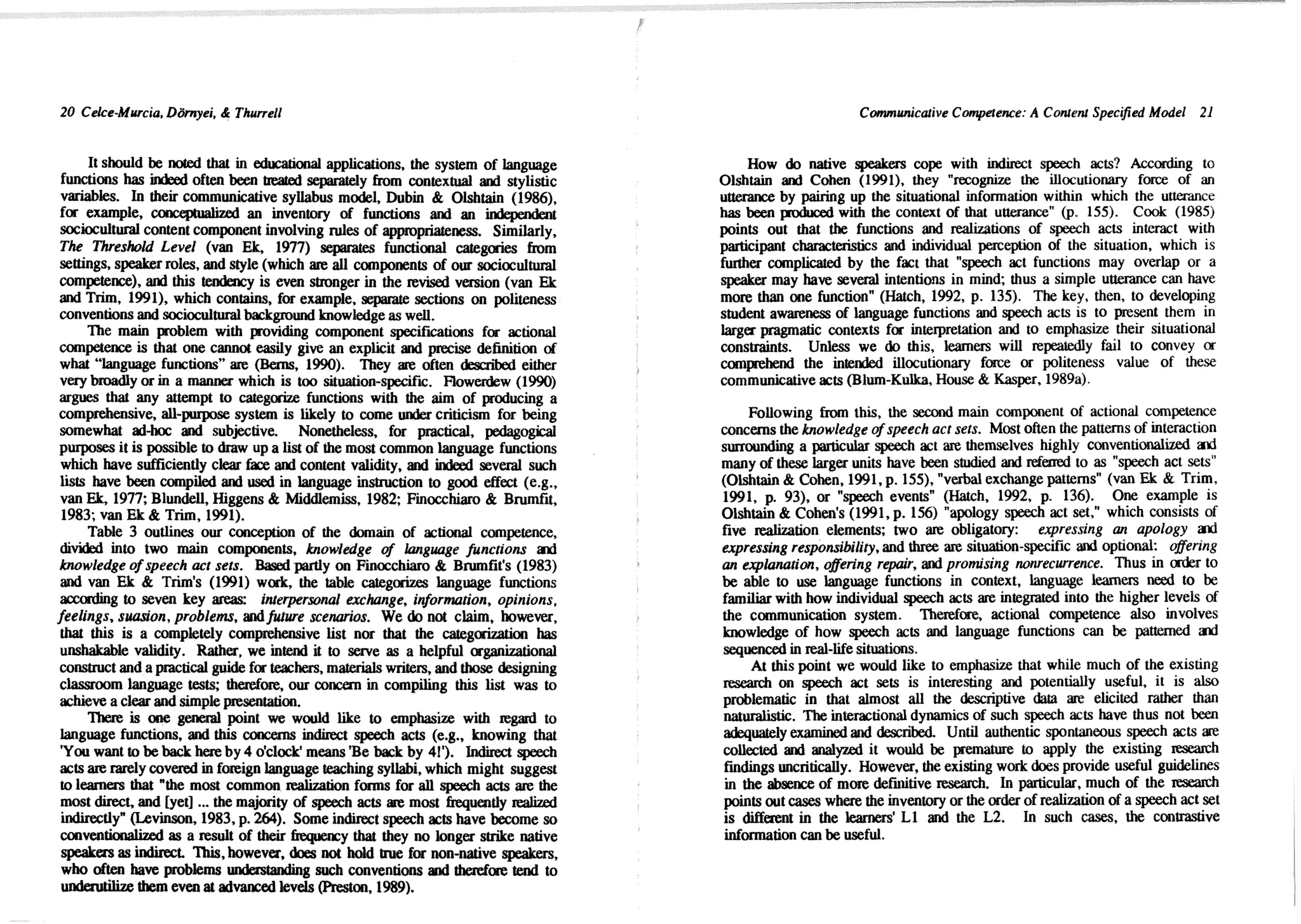 Communicative competence A pedagogically motivated model with content ...