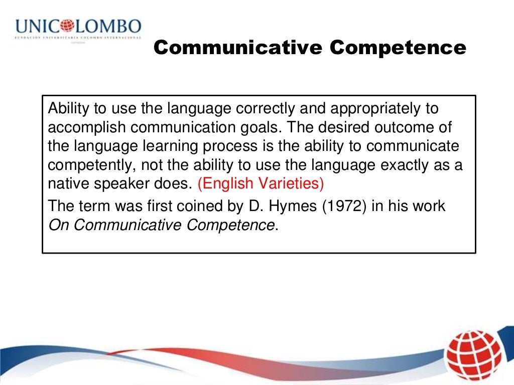 Communicative competence: from theory to practice