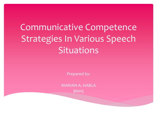 Communicative competence strategies in various speech situations | PPTX