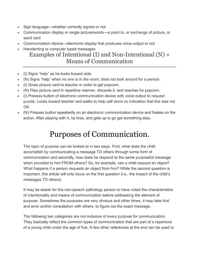Communicative functions or purposes of communication | PDF
