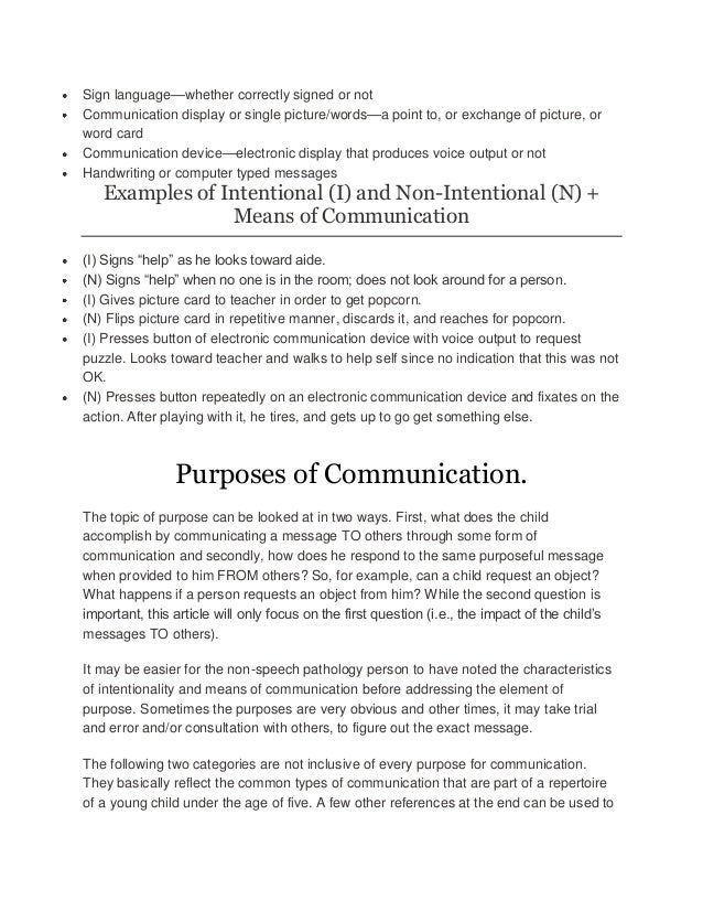 Communicative functions or purposes of communication Communicative functions or purposes of communication