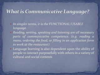 Communicative language approach | PPT