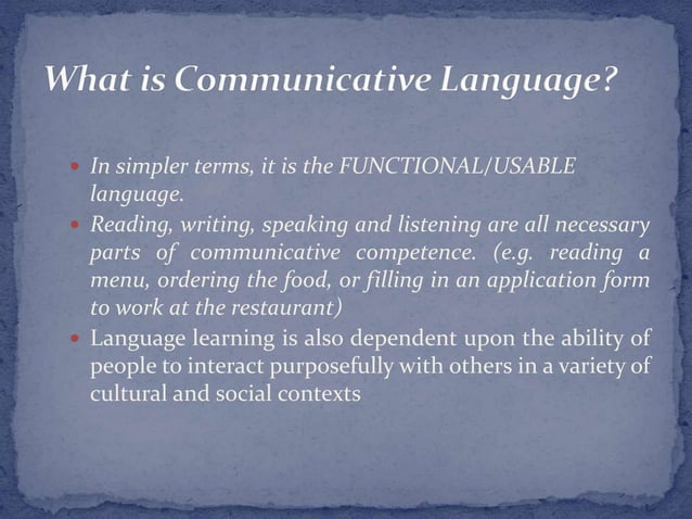 Communicative language approach | PPT