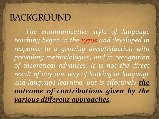 Communicative language approach | PPT