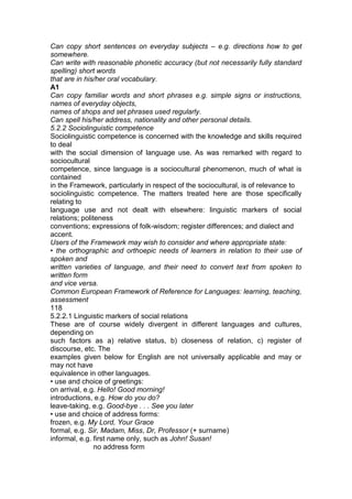 Communicative language competences | DOCX | Technology & Computing