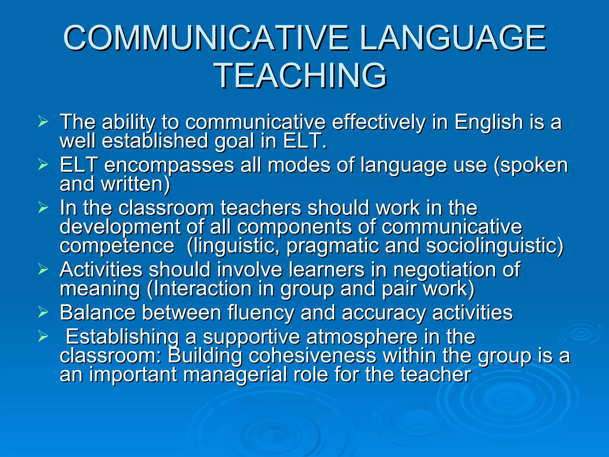 Communicative Language Teaching | PPT