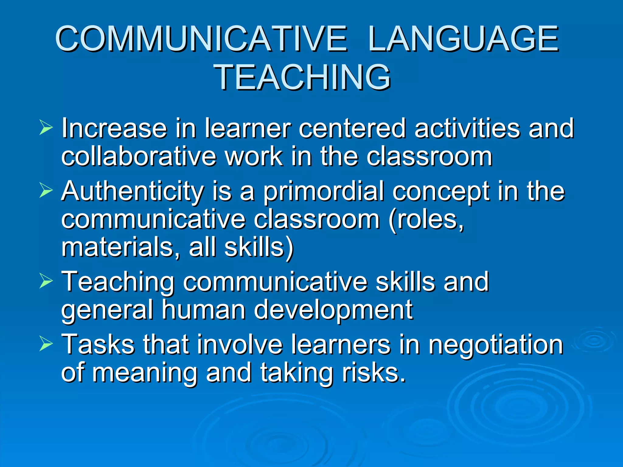 Communicative Language Teaching | PPT