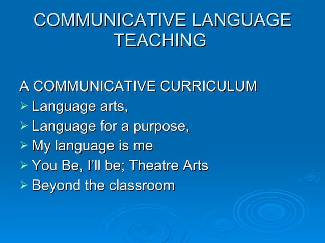 Communicative Language Teaching | PPT