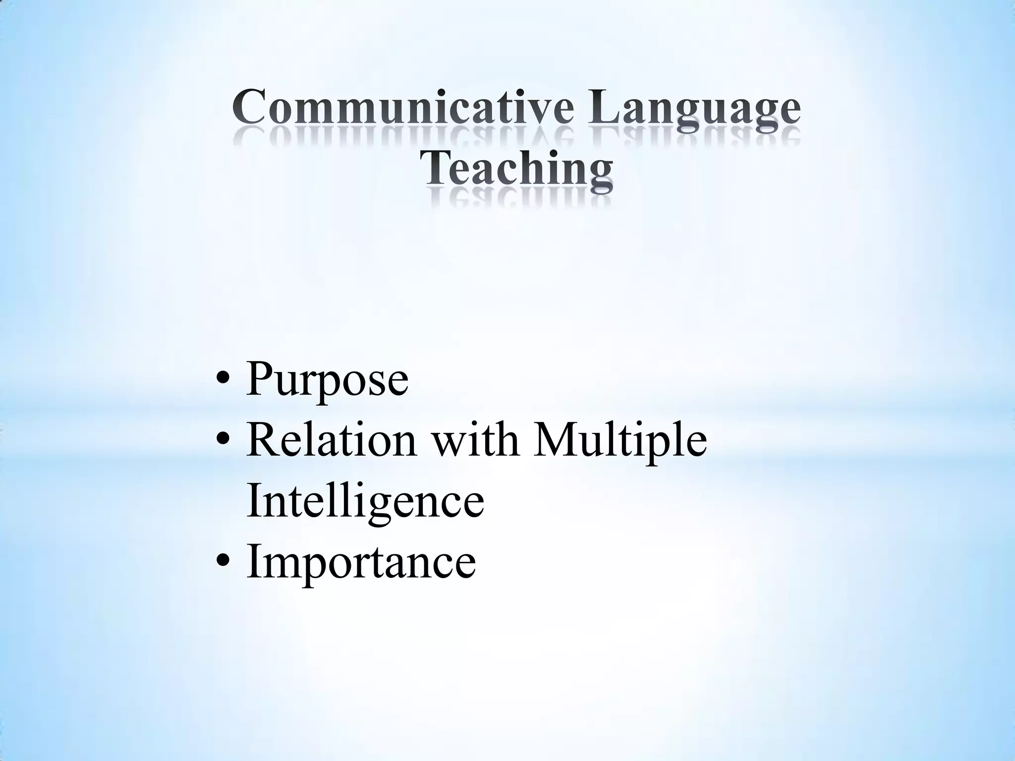 Communicative language teaching | PPT
