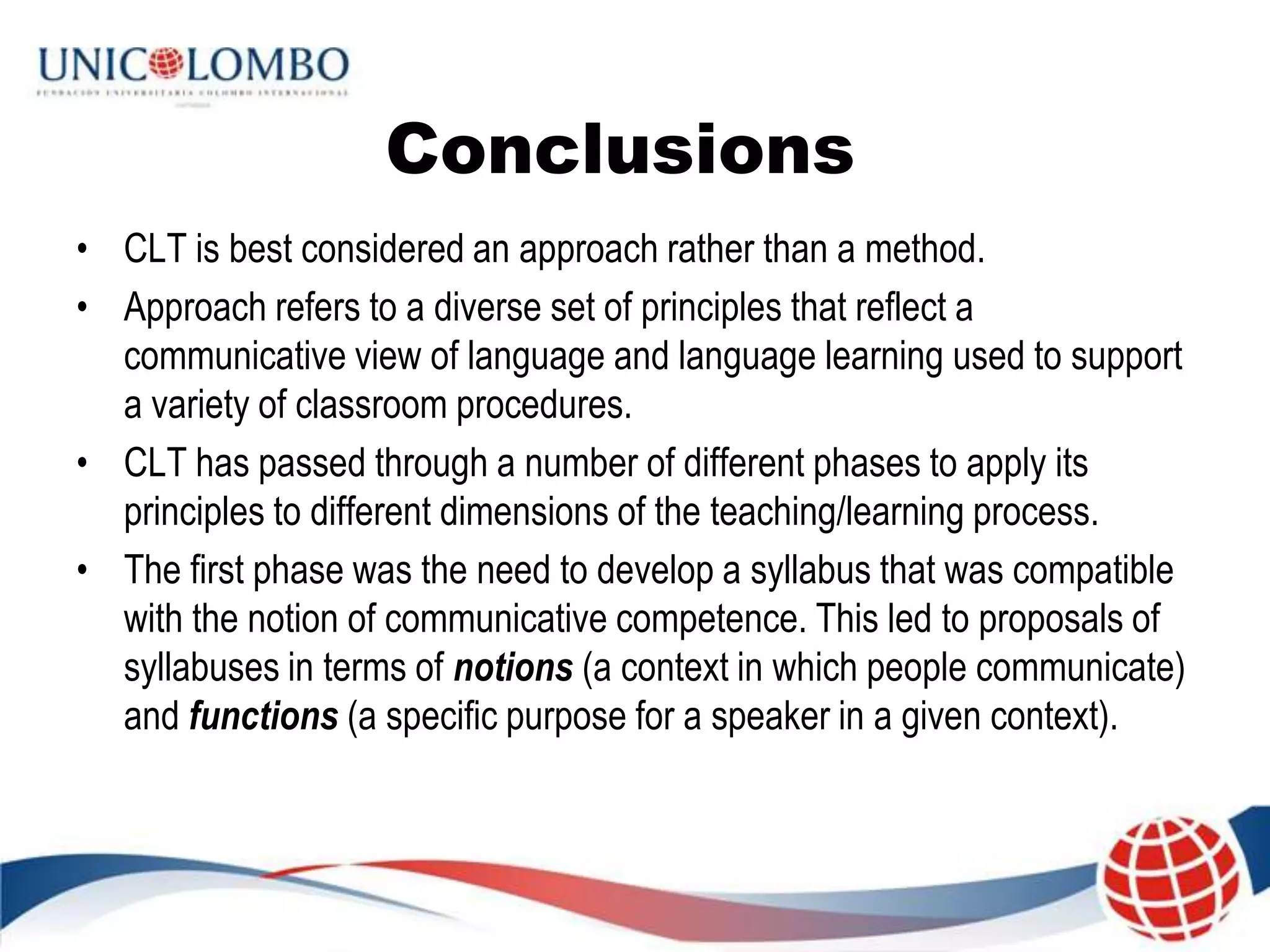 Communicative Language Teaching (CLT) | PPTX