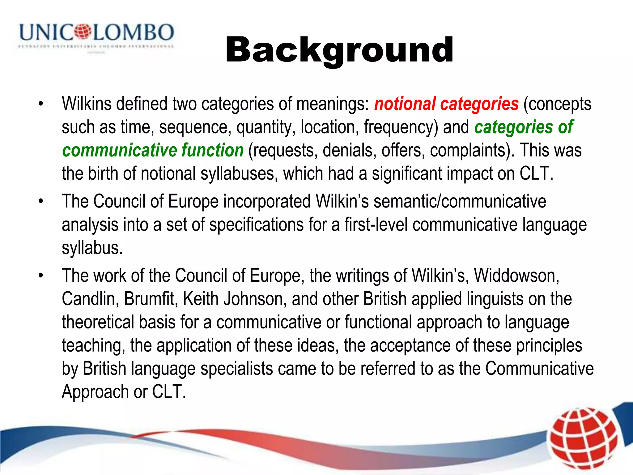 Communicative Language Teaching (CLT) | PPTX