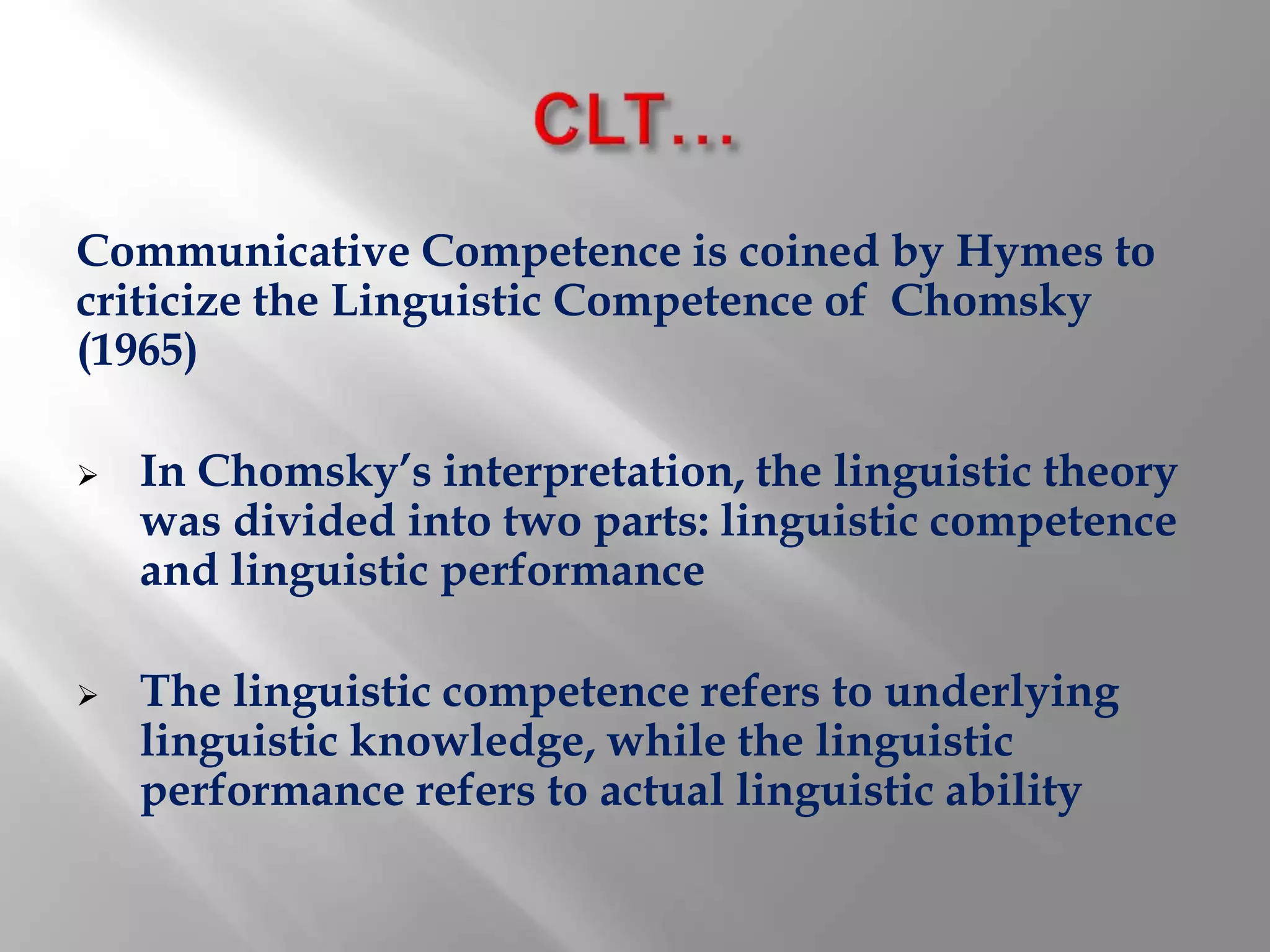 Communicative language teaching (CLT) | PPTX