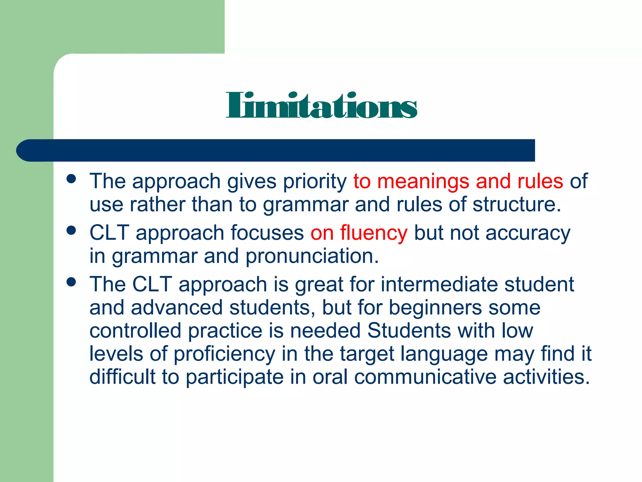 Communicative language teaching (clt) | PPT