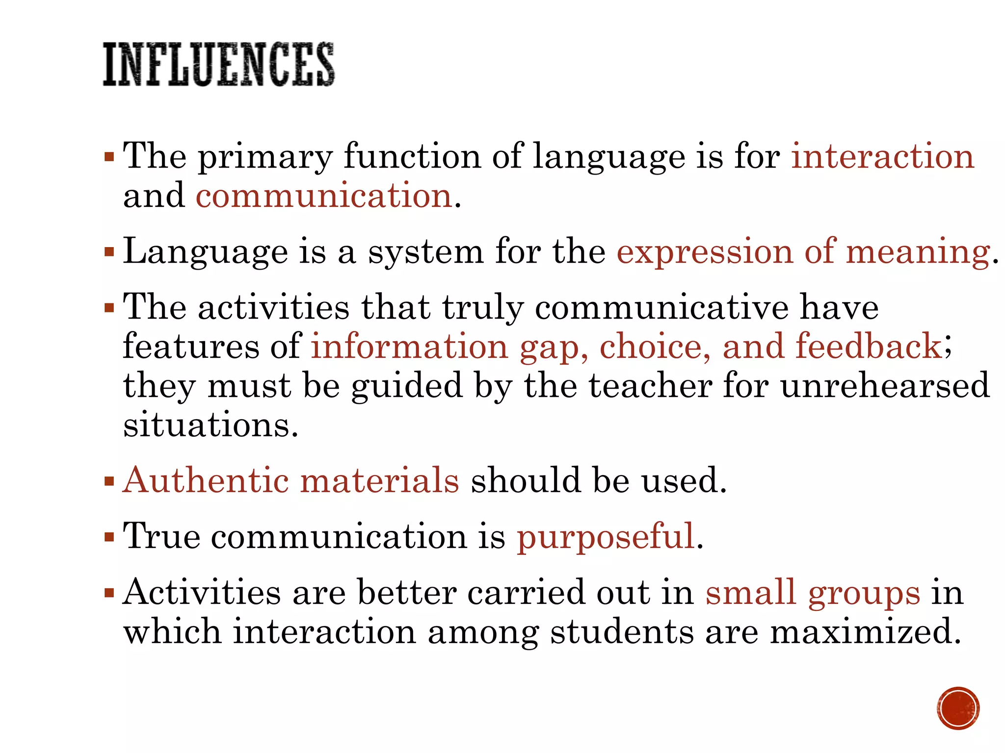Communicative Language Teaching (Overview).ppt | Education