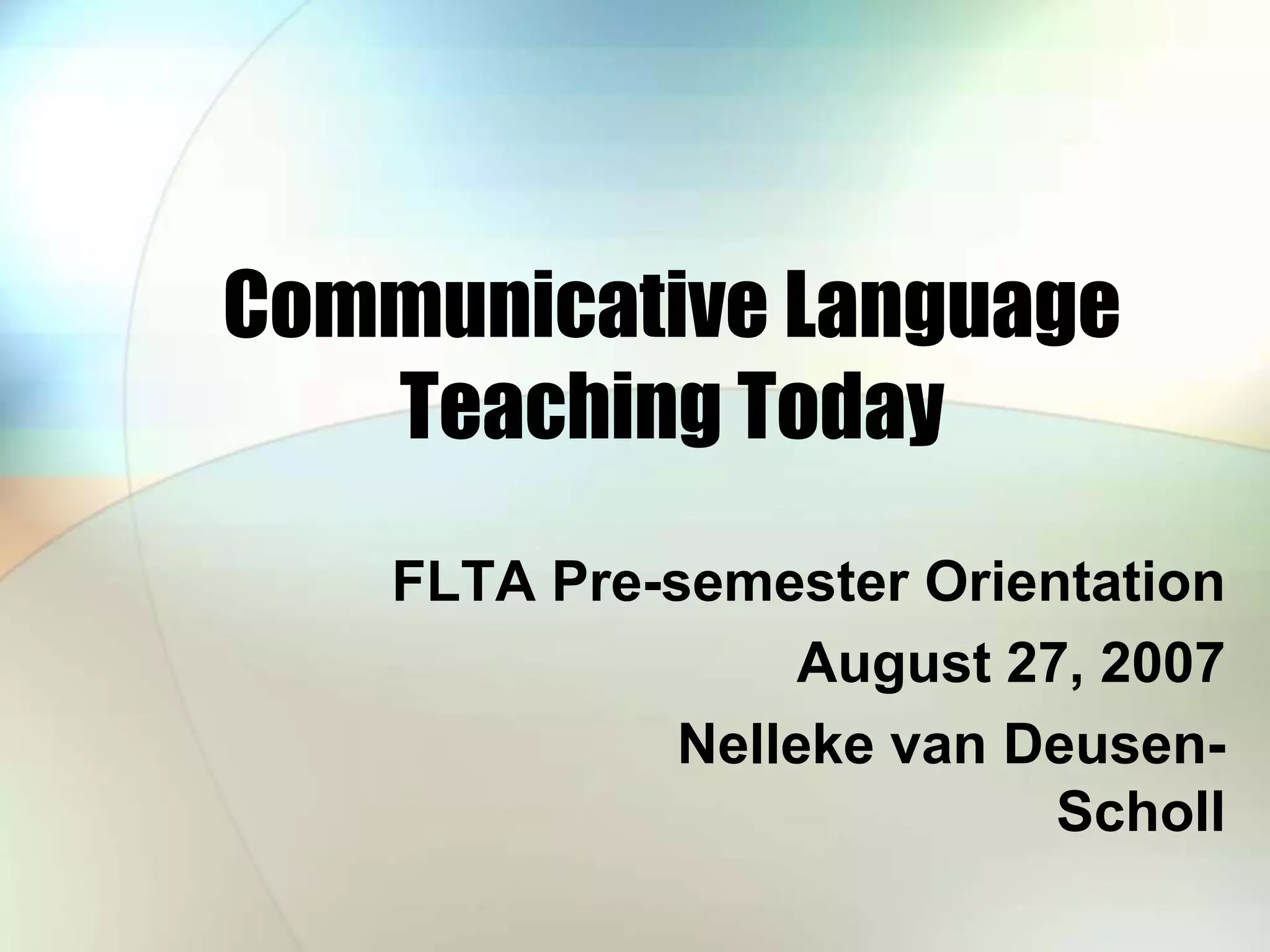 Communicative language teaching_today | PPTX