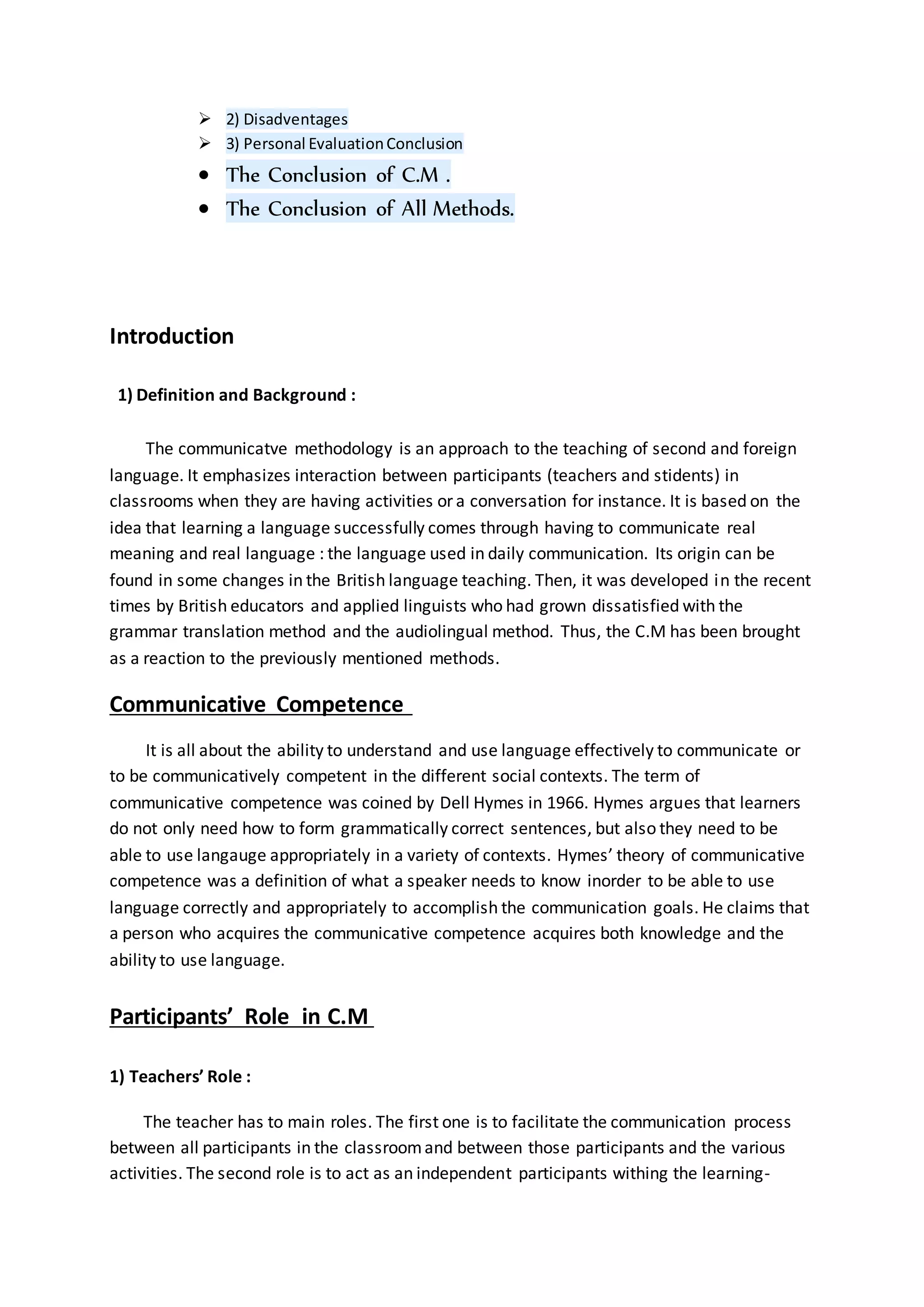 Communicative methodology (communicative language teaching) UMBB | DOCX