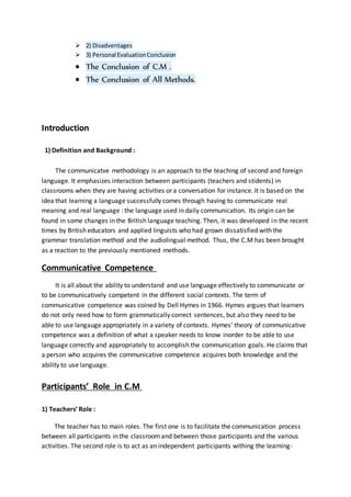 Communicative methodology (communicative language teaching) UMBB | DOCX