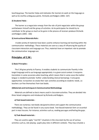 Communicative methodology (communicative language teaching) UMBB | DOCX